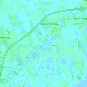 Topografische kaart Walpole Highway, hoogte, reliëf